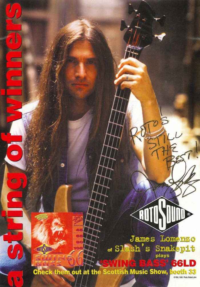 James LoMenzo/Slash's Snakepit advert • Rotosound Music Strings