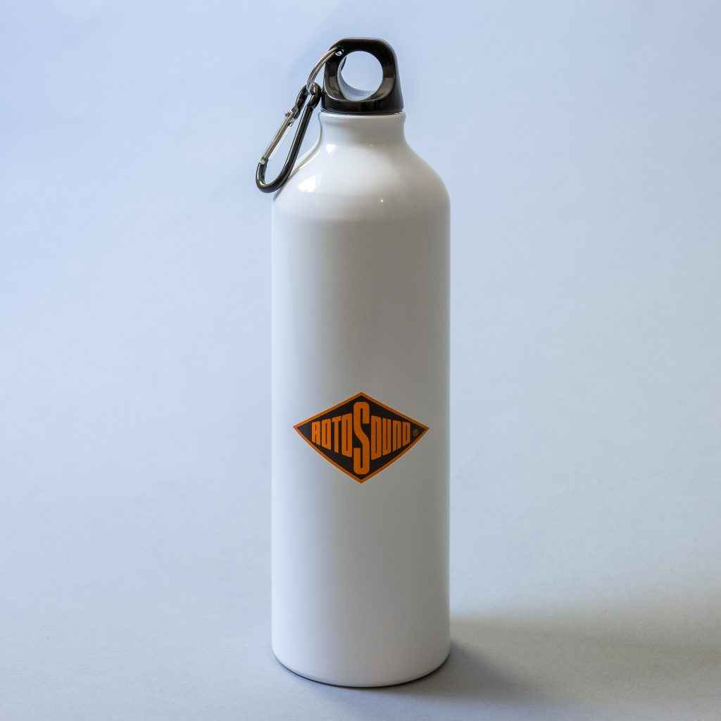 Rotosound Logo Water Bottle in White • Rotosound Music Strings